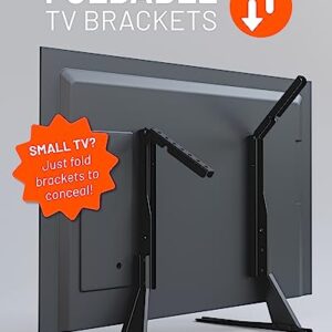 ECHOGEAR Replacement TV Stand for Screens Up to 65" - Foldable TV Bracket Includes Hardware, Anti-Slip & Anti-Scratch Pads - Easy 3-Step Install TV Feet w/Wide VESA Compatibility