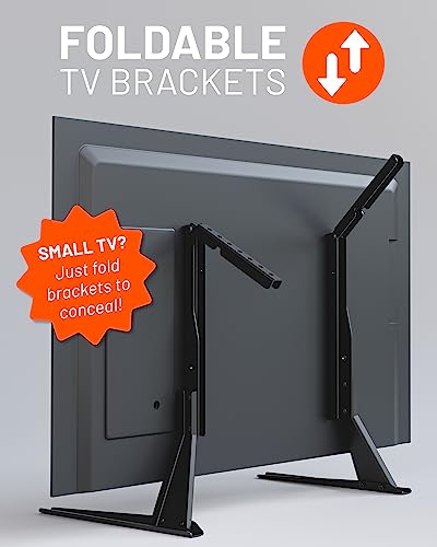 ECHOGEAR Replacement TV Stand for Screens Up to 65" - Foldable TV Bracket Includes Hardware, Anti-Slip & Anti-Scratch Pads - Easy 3-Step Install TV Feet w/Wide VESA Compatibility