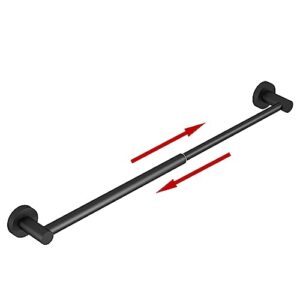 honmein towel bar - adjustable 304 stainless steel towel holder for bathroom (11.8inch-22.6inch) sturdy and rustproof wall mounted towel rack for bathroom accessories, black…