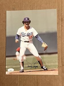 davey lopes signed 8x10 dodgers w/jsa autograph authentic - autographed mlb photos