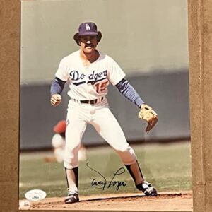 Davey Lopes Signed 8x10 DODGERS w/JSA Autograph Authentic - Autographed MLB Photos