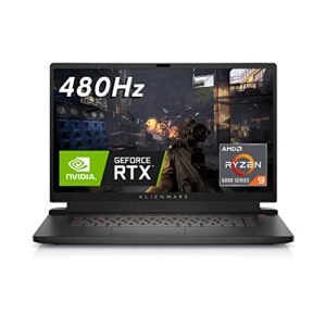 alienware m17r5 gaming laptop - 17.3-inch fhd 480hz display, amd ryzen 9-6900hx, 32gb ddr5 ram, 1tb ssd, nvidia geforce rtx 3080 gddr6, windows 11 home, 1 year support - dark side of the moon, black