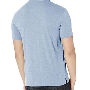 John Varvatos Men's Victor Short Sleeve Polo, Dusted Blue