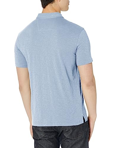 John Varvatos Men's Victor Short Sleeve Polo, Dusted Blue