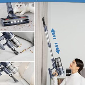 ORFELD Cordless Vacuum Cleaner, 33Kpa Stick Vacuum, Smart LED Touch Screen Cordless Vacuum, Max 60mins Runtime, 6 in 1 Lightweight Handheld Quiet Vacuum Cordless for Pet Hair, Carpet & Hardwood Floor