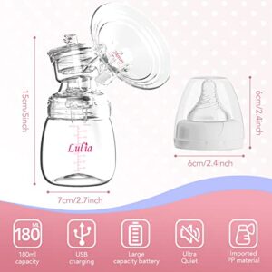 Lulia Double Electric Breast Pump, Breastfeeding Pump with 3 Modes, Portable Rechargeable Breast Pumps for Travel, Home, Driving & Office (Pink)…