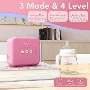 Lulia Double Electric Breast Pump, Breastfeeding Pump with 3 Modes, Portable Rechargeable Breast Pumps for Travel, Home, Driving & Office (Pink)…