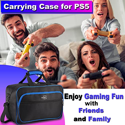 SWOJG Carrying Case for PS5, Protective Travel Bag for PS 5 Controller Console Games, Large Capacity Carry Case Compatible with Playstation 5 Disk Digital Edition, Gaming Headset and Game Accessories