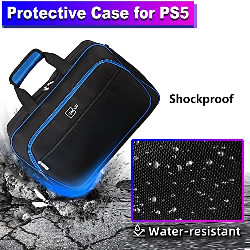 SWOJG Carrying Case for PS5, Protective Travel Bag for PS 5 Controller Console Games, Large Capacity Carry Case Compatible with Playstation 5 Disk Digital Edition, Gaming Headset and Game Accessories