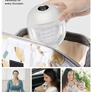 Momdiary Hands Free Breast Pump – Wearable Breast Pump with Ergonomic Baby Mouth for Painless Lactation – Portable Electric Pump with 4 Modes and 9 Levels – Compact and Comfortable Wireless Pump