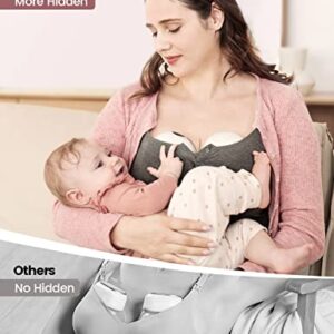 Momdiary Hands Free Breast Pump – Wearable Breast Pump with Ergonomic Baby Mouth for Painless Lactation – Portable Electric Pump with 4 Modes and 9 Levels – Compact and Comfortable Wireless Pump