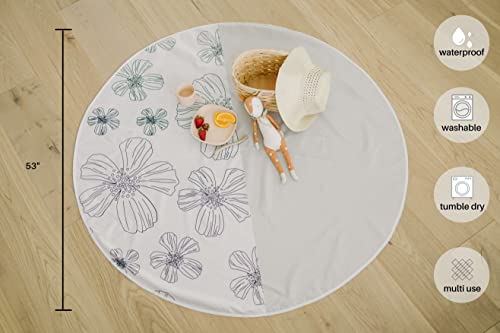 3-1 Baby Splat Mat for Under High Chair | Art Mat | Picnic Mat | Splat Mat Waterproof Washable | High Chair Mat for Floor | Splash Mat for Under High Chair | Food Mat for Baby High Chair Food Catcher