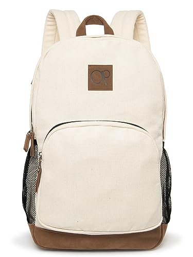 Ocean Pacific La Playa Soft Cotton Canvas Backpack for Travel, Sports, Beach, Work, Casual Daily Pack for Men Women Fits 15.6 Inch Laptop (Beach)