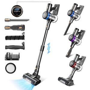 inse cordless vacuum cleaner, 400w stick vacuum with 30kpa powerful suction, 55min runtime, smart induction auto-adjustment, rechargeable cordless vacuum for carpet and floor pet hair, led display-s9