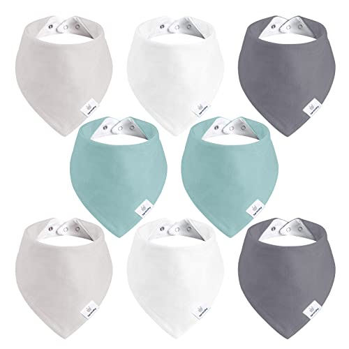 Termichy Baby Bandana Drool Bibs - 8Pack Organic Cotton Baby Bibs for Teething & Drooling Unisex Boys Girls