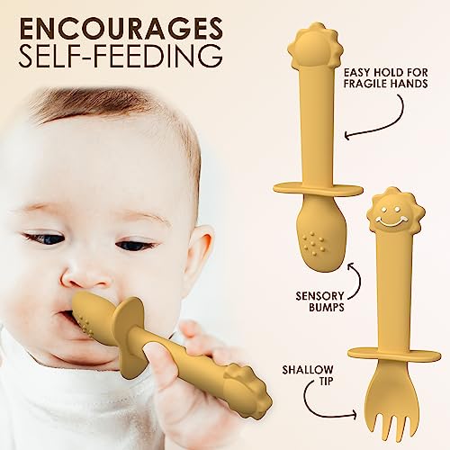 DINETHICS Baby Led Weaning Supplies - Silicone Baby Feeding Set includes Silicone Bibs, Suction Plates for Baby, Sippy Cups with Straw, Baby Bowls with Suction & Baby Spoons Self Feeding 6 Months +