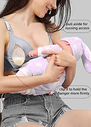 Pumping Bra Hands Free, BIAOOTOO 3-Pack Adjustable Breast-Pumps Holding and Nursing Bra, Plus Size Breast Pump Bra, Suitable for Most Breast Pumps(M, Black+Beige+Grey)