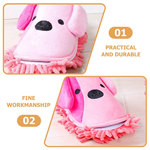 KICHOUSE Microfiber Mop Chenille Floor Cleaning Mop Slippers Detachable Washable House Dusting Shoe Cover Lazy Dirt Cleaning Mopping Shoes Unisex Mop Socks Wood Floor Cleaner