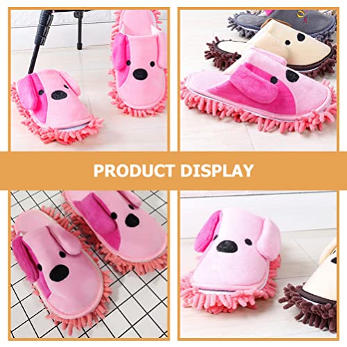 KICHOUSE Microfiber Mop Chenille Floor Cleaning Mop Slippers Detachable Washable House Dusting Shoe Cover Lazy Dirt Cleaning Mopping Shoes Unisex Mop Socks Wood Floor Cleaner