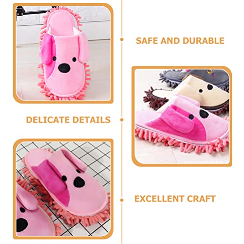 KICHOUSE Microfiber Mop Chenille Floor Cleaning Mop Slippers Detachable Washable House Dusting Shoe Cover Lazy Dirt Cleaning Mopping Shoes Unisex Mop Socks Wood Floor Cleaner