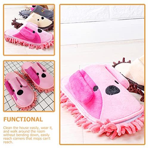 KICHOUSE Microfiber Mop Chenille Floor Cleaning Mop Slippers Detachable Washable House Dusting Shoe Cover Lazy Dirt Cleaning Mopping Shoes Unisex Mop Socks Wood Floor Cleaner