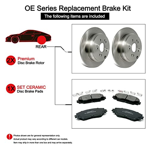 [Rear] TOVASTY Brake Pads and Rotors Kit for NISS(AN Maxima 2002-2003 OE-Series [BKN2146]