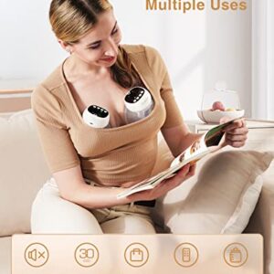 LABIGO Hands-Free Breast Pump, Wearable Breast Pump of Longest Battery Life, Remote Control, and LCD Display, Double Portable Electric Breast Pump with 3 Modes & 9 Levels, 24mm & 27mm Flange, 2 Pack