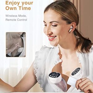 LABIGO Hands-Free Breast Pump, Wearable Breast Pump of Longest Battery Life, Remote Control, and LCD Display, Double Portable Electric Breast Pump with 3 Modes & 9 Levels, 24mm & 27mm Flange, 2 Pack