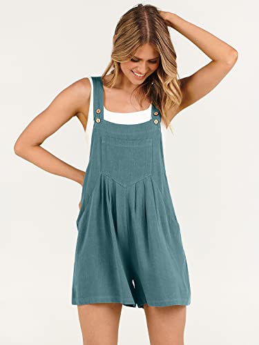 ANRABESS Women's Short Overalls Summer Outfits Casual Adjustable Strap Loose Linen Short Bib Overalls Jumpsuit Rompers 2023 Fashion Clothes 975hulv-S