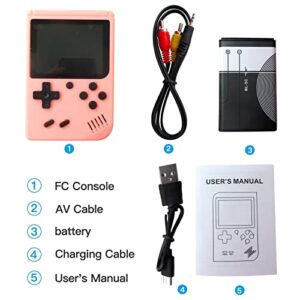 500 IN 1 Retro Video Game Console Handheld Game Player Portable Pocket TV Game Console AV Out Mini Handheld Player for Kids Gift(Pink)