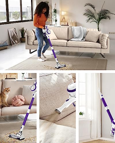 Micol Cordless Vacuum Cleaner, 6-in-1 Lightweight Stick Vacuum, 2 Modes of Powerful Suction, Maximum 38 Mins Runtime, Removable Battery, Household Vacuum Cleaner for Home Hard Floor Pet Hair Carpet