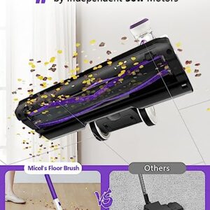 Micol Cordless Vacuum Cleaner, 6-in-1 Lightweight Stick Vacuum, 2 Modes of Powerful Suction, Maximum 38 Mins Runtime, Removable Battery, Household Vacuum Cleaner for Home Hard Floor Pet Hair Carpet