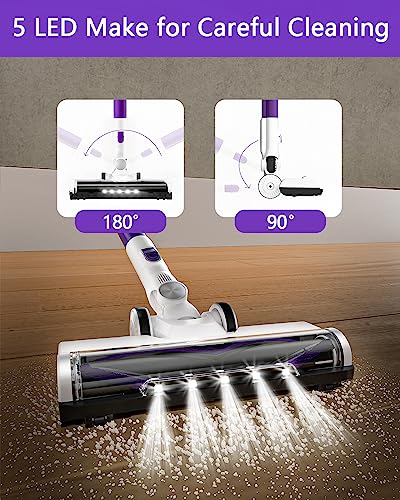 Micol Cordless Vacuum Cleaner, 6-in-1 Lightweight Stick Vacuum, 2 Modes of Powerful Suction, Maximum 38 Mins Runtime, Removable Battery, Household Vacuum Cleaner for Home Hard Floor Pet Hair Carpet