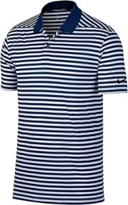 nike mens dri-fit victory stripe polo (navy/white, xl)