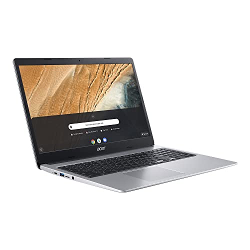 Acer 2023 Flagship Chromebook 15.6/'' FHD 1080p IPS Touchscreen,Intel Celeron N4000 (Up to 2.6GHz),4GB RAM,32GB eMMC,HD Webcam,Gigabit WiFi,12+ Hours Battery,Chrome OS,w/MarxsolCables,Silver