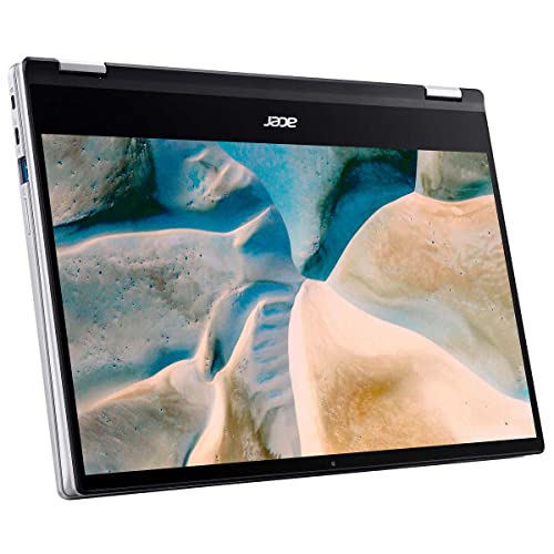 acer 2023 Newest Spin 514 2-in-1 Convertible Chromebook,AMD Ryzen 3 3250C (Up to 3.5GHz),14/'' FHD IPS Touchscreen,8GB RAM,128GB eMMC,WiFi,Backlit Keyboard,12+ Hours,Chrome OS +MarxsolCables,Silver