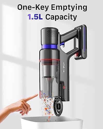 Cordless Vacuum Cleaner, 500W/40Kpa Stick Vacuum Cleaner with Touch Screen, Max 60 Mins Runtime, Anti-Tangle Vacuum Cleaner for Home, 2023 Latest Motor, Wireless Vacuum for Pet Hair/Carpet/Hard Floor