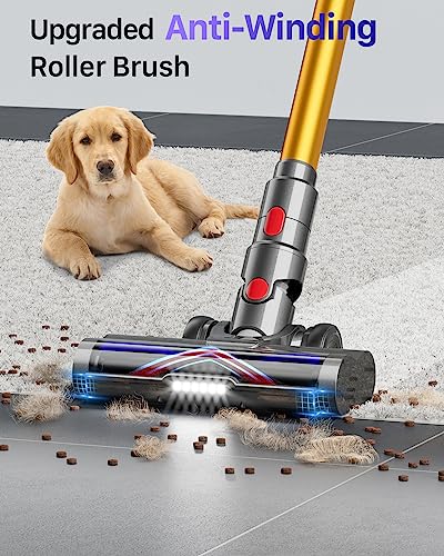 Cordless Vacuum Cleaner, 500W/40Kpa Stick Vacuum Cleaner with Touch Screen, Max 60 Mins Runtime, Anti-Tangle Vacuum Cleaner for Home, 2023 Latest Motor, Wireless Vacuum for Pet Hair/Carpet/Hard Floor