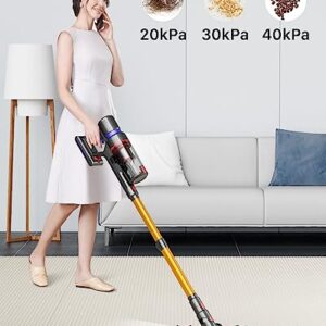 Cordless Vacuum Cleaner, 500W/40Kpa Stick Vacuum Cleaner with Touch Screen, Max 60 Mins Runtime, Anti-Tangle Vacuum Cleaner for Home, 2023 Latest Motor, Wireless Vacuum for Pet Hair/Carpet/Hard Floor