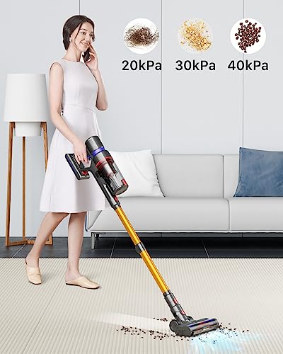 Cordless Vacuum Cleaner, 500W/40Kpa Stick Vacuum Cleaner with Touch Screen, Max 60 Mins Runtime, Anti-Tangle Vacuum Cleaner for Home, 2023 Latest Motor, Wireless Vacuum for Pet Hair/Carpet/Hard Floor