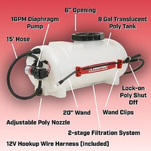 Chapin 97080: 8-Gallon ATV Multi-Purpose Tank Sprayer with 12V Hookup for Lawn & Garden, Farm & Acreage, Fertilizers, Pesticides, Herbicides, Fits Garden Carts, ATVs and UTVs