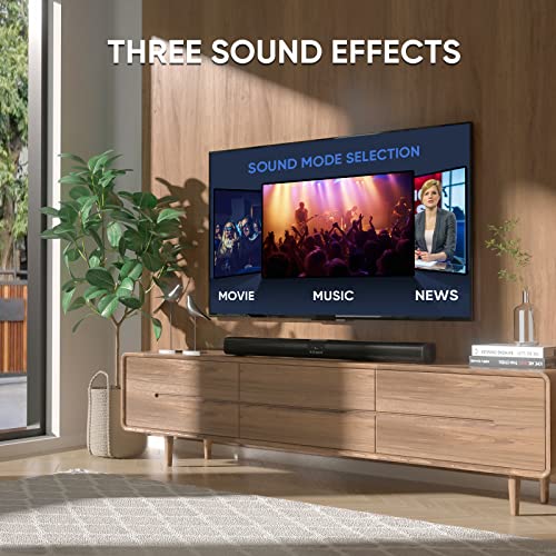 RIOWOIS Sound Bars for TV with Bluetooth and HDMI-ARC/Optical/AUX Connection, 31 Inches Immersive Surround Sound System with 4*Full-Range Speakers for TV/Home Theater/Projector, Wall Mountable.