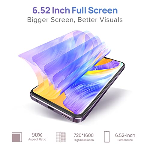 Ulefone Unlocked Cell Phones, Note 16 Pro 16GB + 128GB, 8-Core, 6.52" HD+ Display Unlocked Smartphone, Android 13, 50MP + 8MP, 4400 mAh, Dual 4G LTE, Fingerprint/Face Detection, T-Mobile, Blue