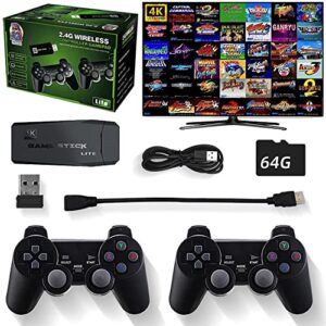 nostalgia stick game, wireless retro stick game console, plug & play nostalgiastick wireless retro game console, nostalgia stick 4k hdmi output, dual 2.4g wireless controllers (m8 64g (10000+ games))