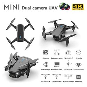 Mini Drone, 4k Dual Camera HD Aircraft FPV Drone Wifi Camera 4-Channels Remote Control Foldable Drone Maintainable App Controlled Helicopter Drone Support Take Pictures and Videos