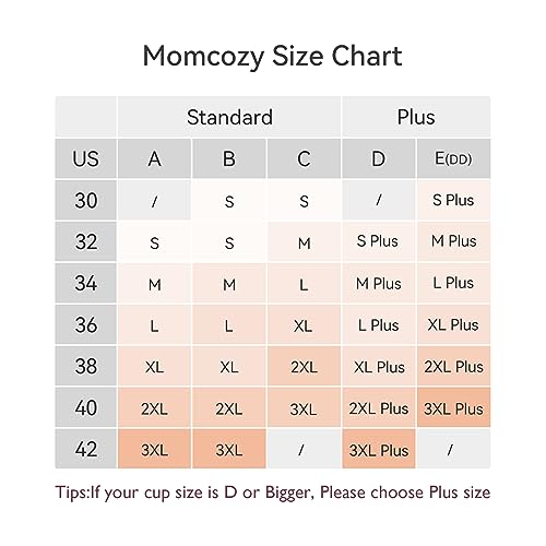 Momcozy Lycra Pumping Bra Hands Free with Fixed Padding for Good Shaping, Comfortable Support Pumping and Nursing Bra in One, Seamless Maternity Breast Pump Bra & Maternity Bra