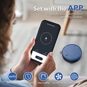 ZCWA Robot Vacuum and Mop Combo, 2 in 1 Mopping Robotic Vacuum with WiFi/App/Alexa, Robotic Vacuum Cleaner, Schedule Settings, Self-Charging, Ideal for Hard Floor, Pet Hair and Carpet