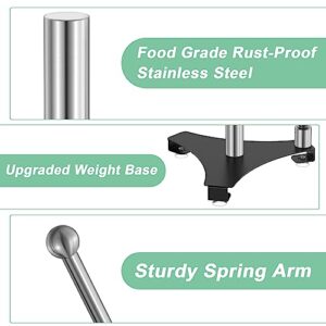 Paper Towel Holder Stand for Kitchen,Upgraded Countertop freestanding Paper Roll Holder for Kitchen Bathroom Outdoor, Flexible Tension Arm Weighted Base Suction Cups for Stability,Easy One Hand Tear