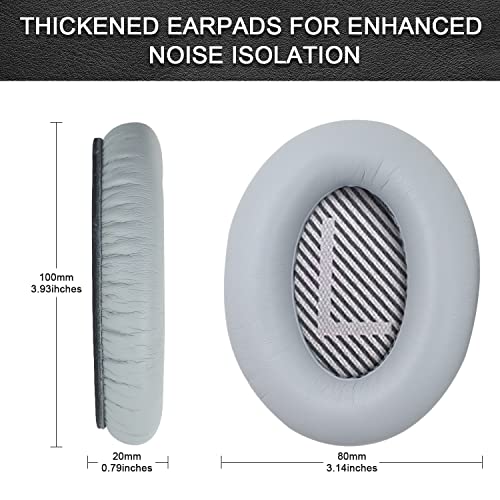 Replacement Ear Pads for Bose QuietComfort 35/Quiet Comfort 35 II (qc 35/QC35 ii), Headphone Ear Covers, High Density Memory Cotton, Soft Leather, Adaptive Noise Isolation Headphones Pads Cushions