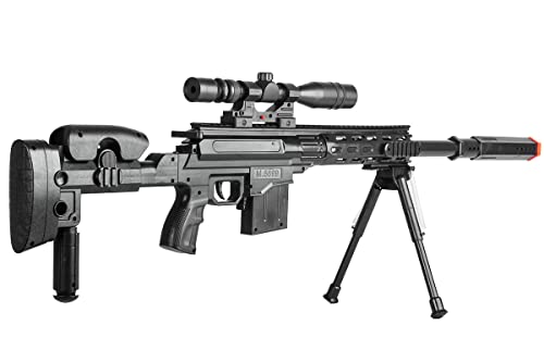 Golden Ball Tactical Spring Powered ABS Plastic Airsoft Sniper Rifle w/Scope & Bipod (Color: Black)